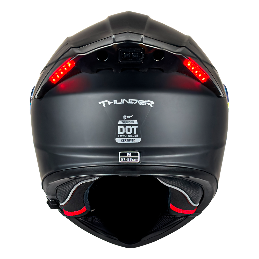 CASCO THUNDER NEGRO MATE (LUZ LED)